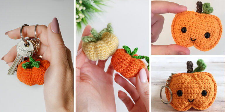 Pumpkin Keychain FREE Crochet Patterns - iGOODideas.com