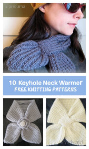 10 Keyhole Neck Warmer FREE Knitting Patterns - iGOODideas.com