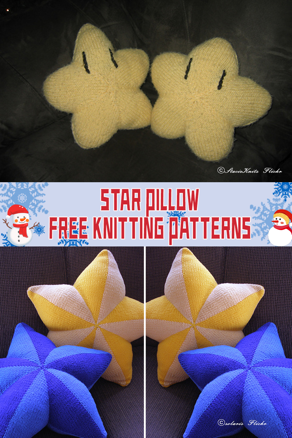 Star Pillow Free Knitting Patterns - iGOODideas.com
