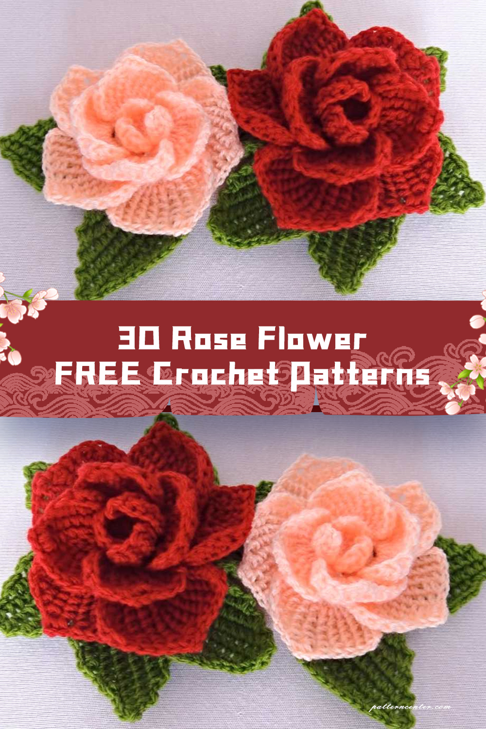 3D Rose Flower FREE Crochet Patterns - iGOODideas.com