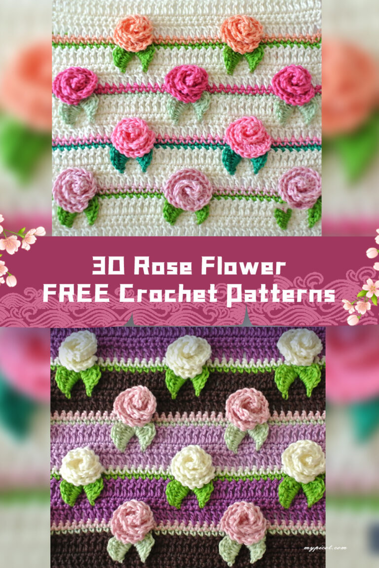 3D Rose Flower FREE Crochet Patterns - iGOODideas.com