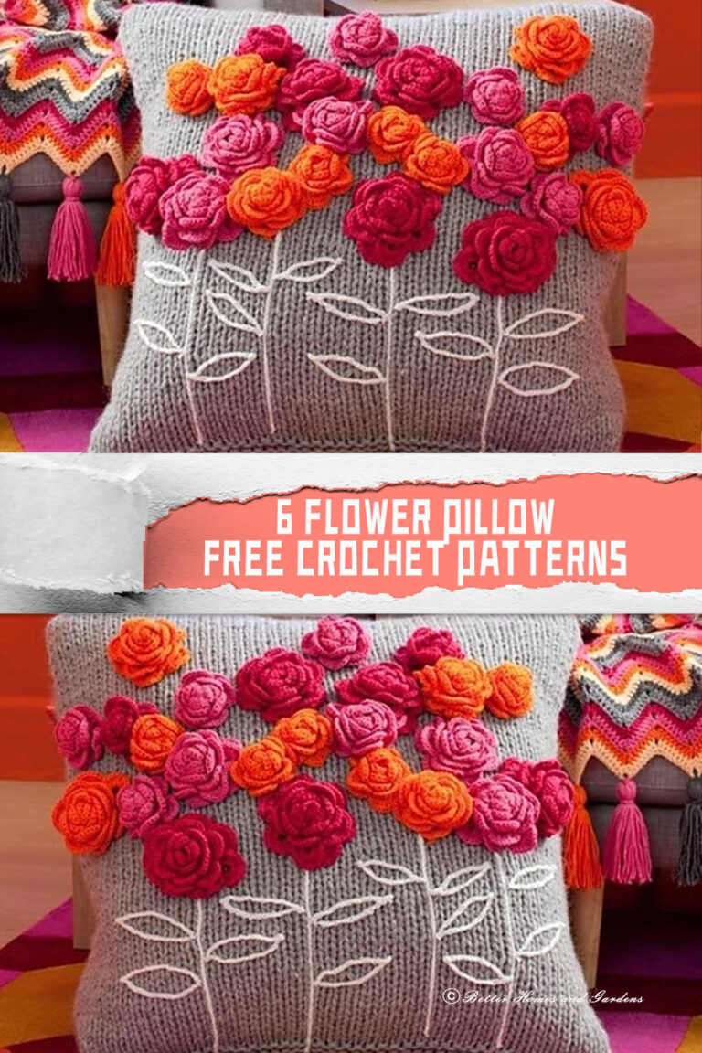 6 FREE Flower Pillow Crochet Patterns - iGOODideas.com