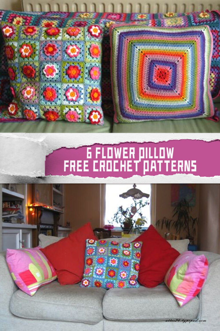 6 FREE Flower Pillow Crochet Patterns - iGOODideas.com