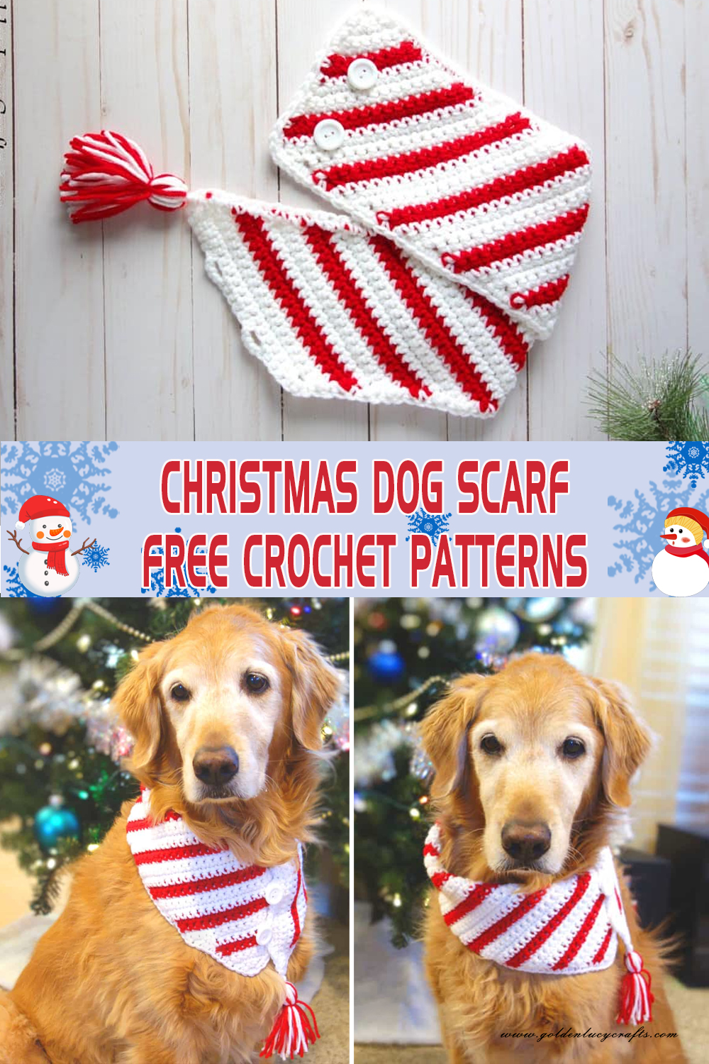 Christmas Dog Scarf FREE Crochet Patterns - iGOODideas.com