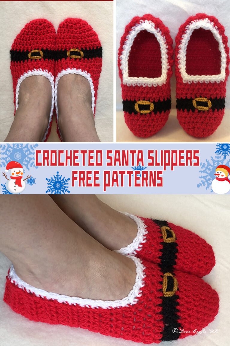 Crocheted Santa Slippers FREE Patterns - iGOODideas.com