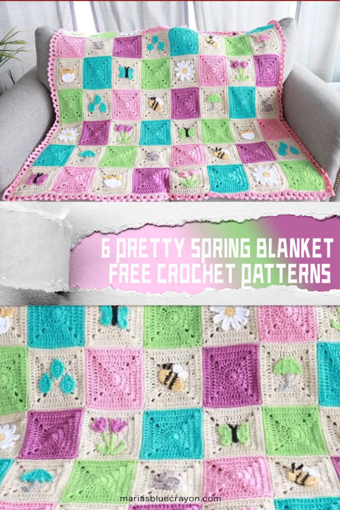 6 Pretty Spring Blanket FREE Crochet Patterns - iGOODideas.com
