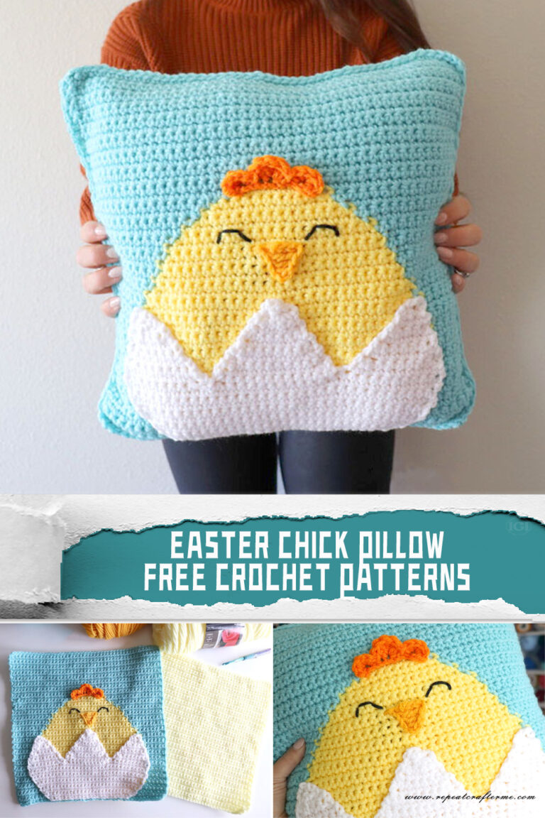 Easter Chick Pillow FREE Crochet Patterns - iGOODideas.com