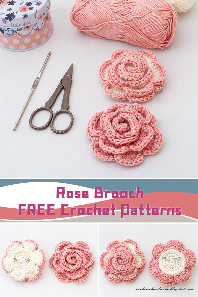 Rose Brooch FREE Crochet Patterns - iGOODideas.com
