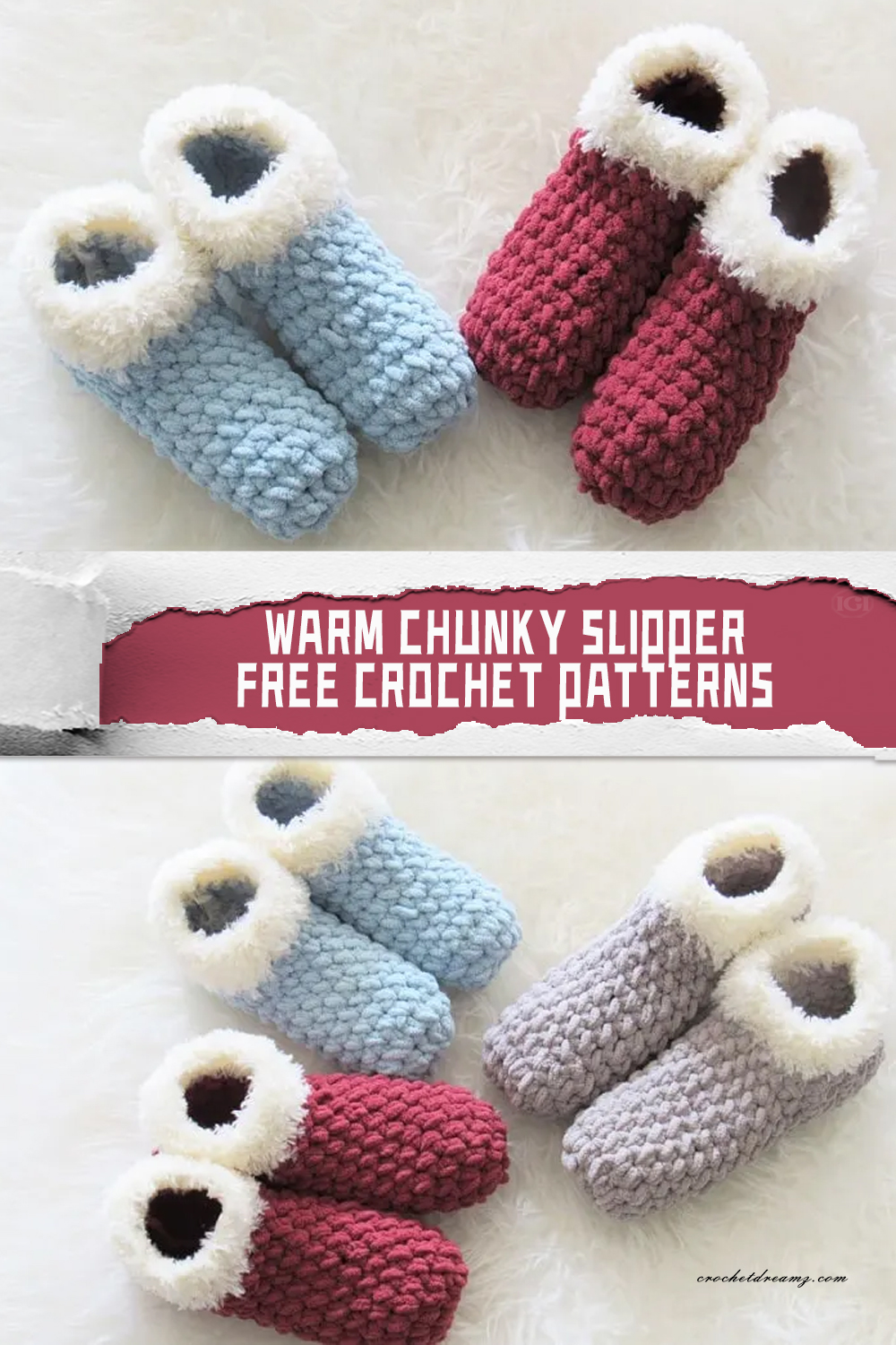 Warm Chunky Slipper FREE Crochet Patterns - iGOODideas.com