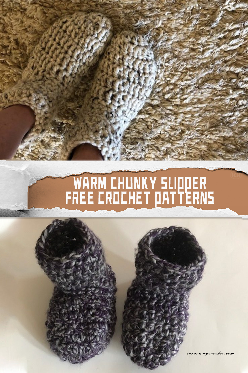 Warm Chunky Slipper FREE Crochet Patterns - iGOODideas.com
