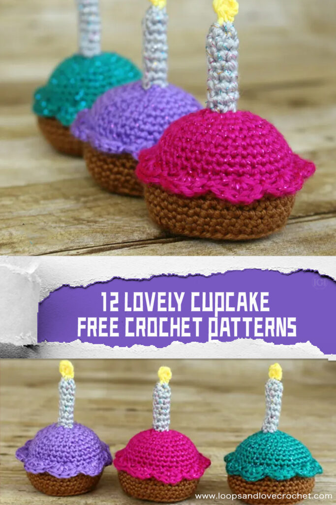 12 Lovely Crochet Cupcake FREE Patterns - iGOODideas.com