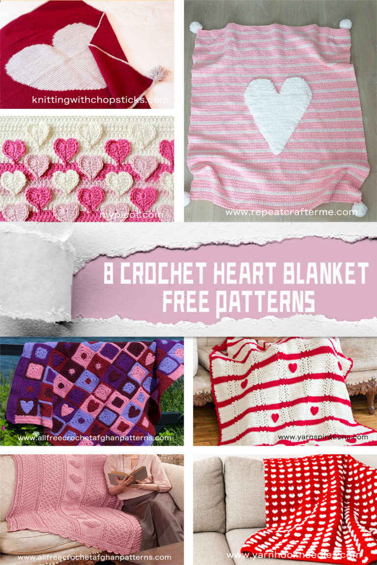 8 Crochet Heart Blanket FREE Patterns - iGOODideas.com