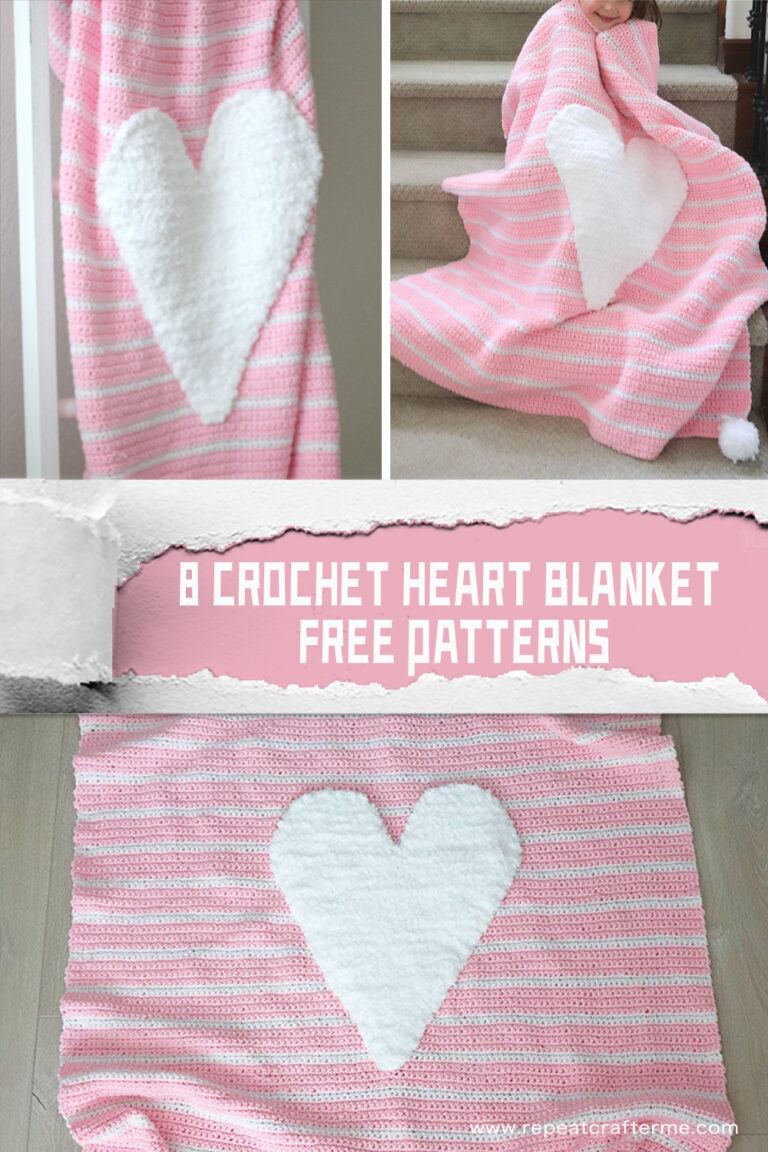 8 Crochet Heart Blanket FREE Patterns - iGOODideas.com