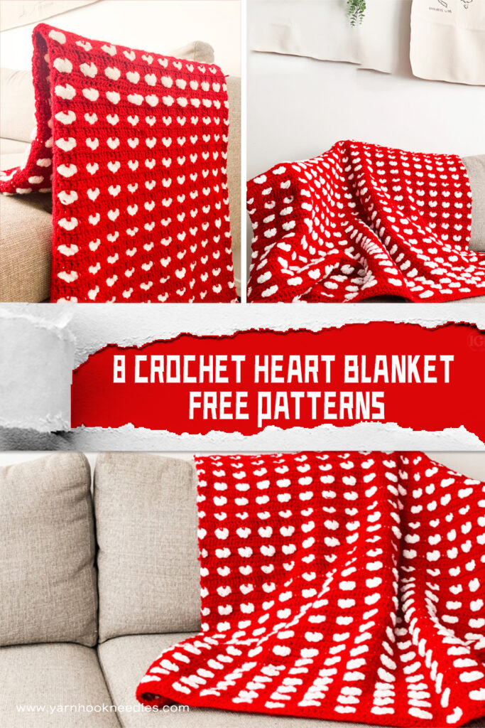 8 Crochet Heart Blanket FREE Patterns - iGOODideas.com