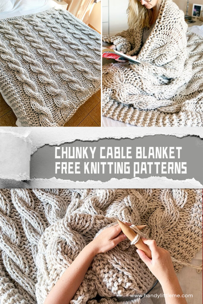 6 FREE Knitted Chunky Cable Blanket Patterns - iGOODideas.com