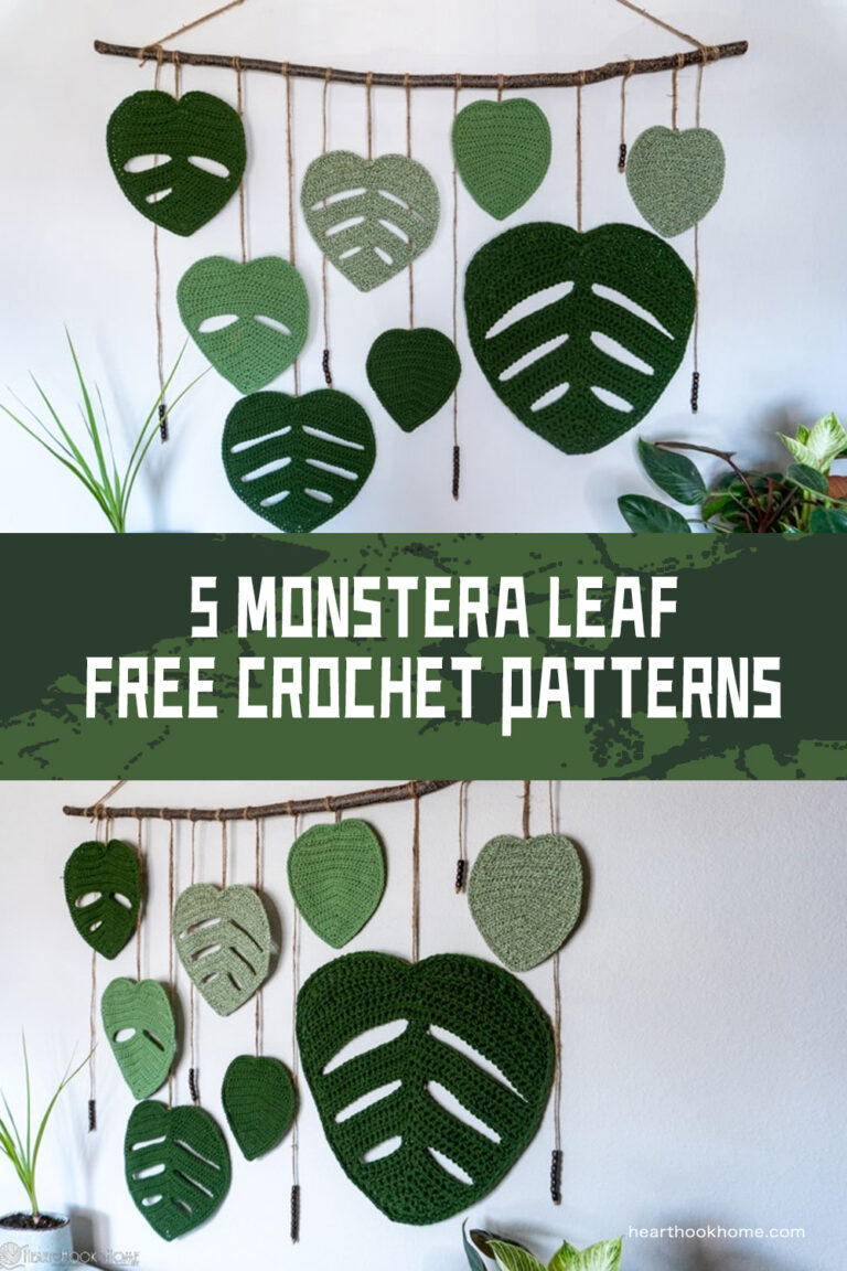 FREE Monstera Leaf Crochet -5 PATTERNS- iGOODideas.com