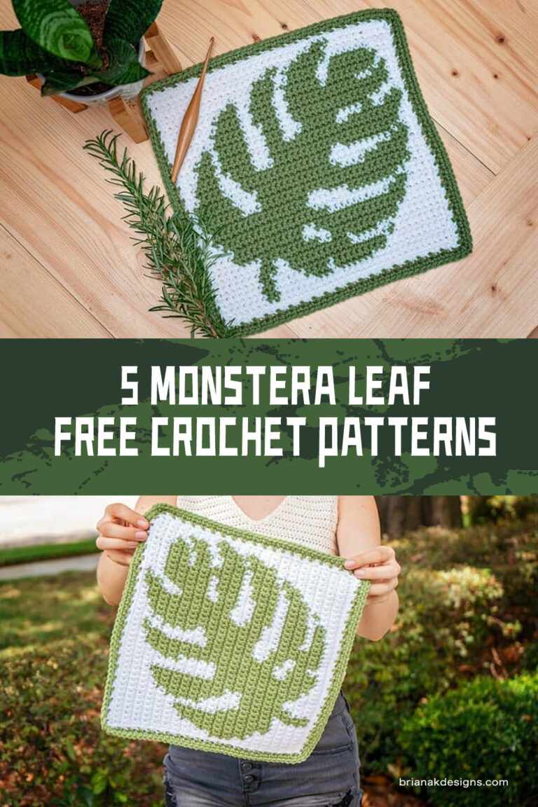 FREE Monstera Leaf Crochet -5 PATTERNS- iGOODideas.com