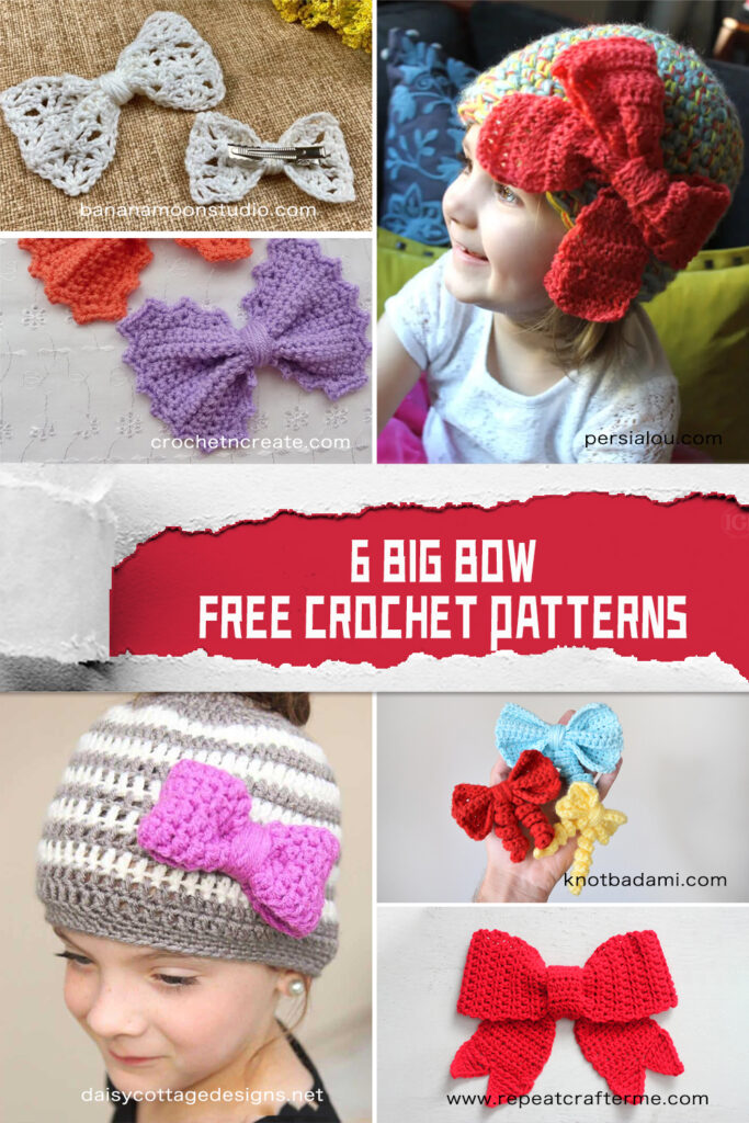 FREE Big Bow Crochet- 6 PATTERNS- iGOODideas.com