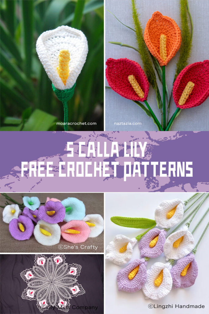 FREE Calla Lily Crochet - 5 Patterns- iGOODideas.com