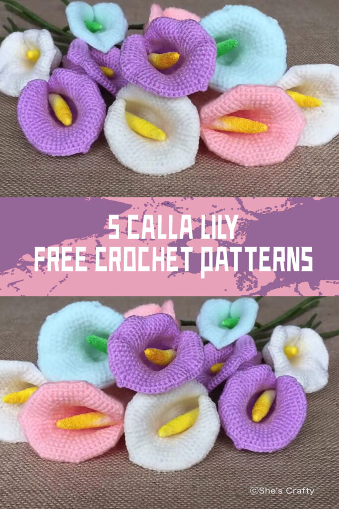 FREE Calla Lily Crochet - 5 Patterns- iGOODideas.com