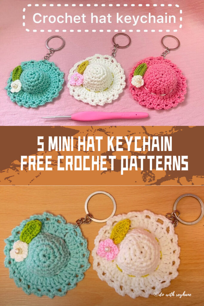 Hat Keychain FREE Crochet- 5 Patterns - iGOODideas.com