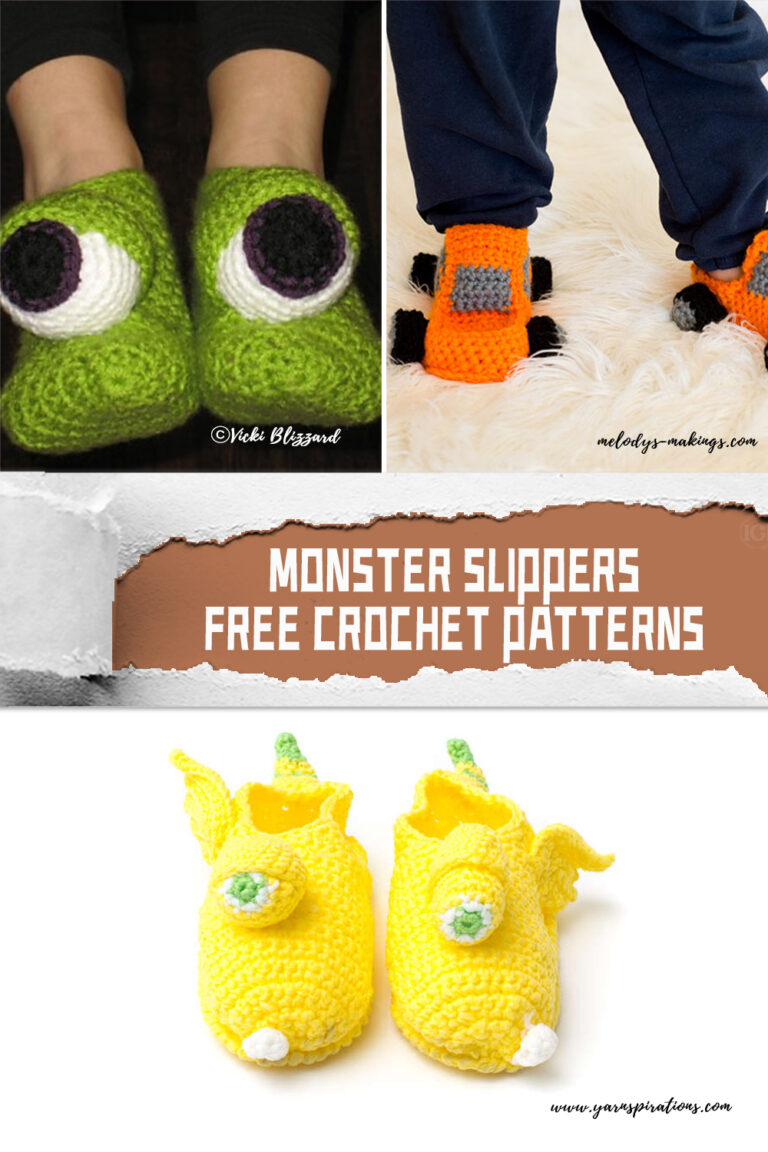 FREE Monster Slippers Crochet Patterns - iGOODideas.com