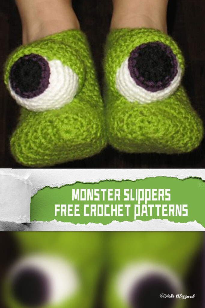 FREE Monster Slippers Crochet Patterns - iGOODideas.com