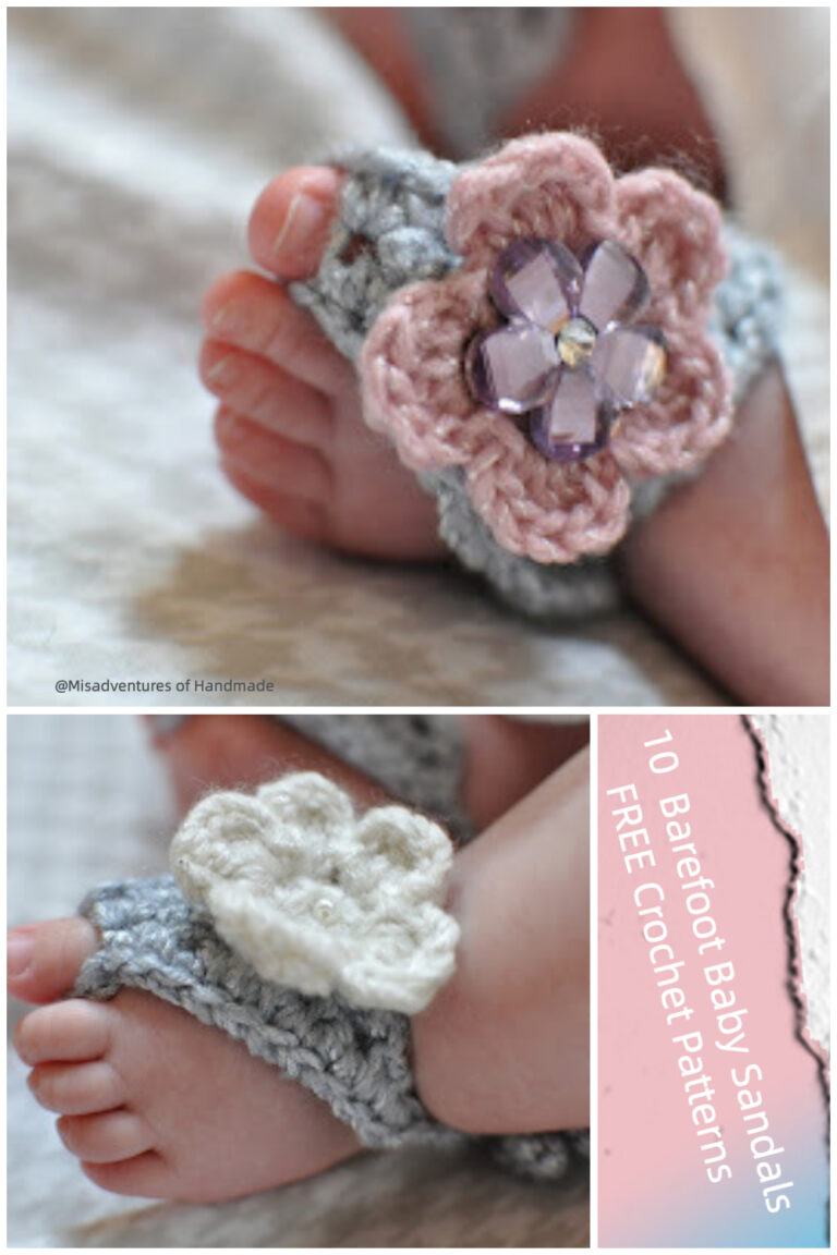 10 Crochet Barefoot Baby Sandals FREE Patterns- iGOODideas