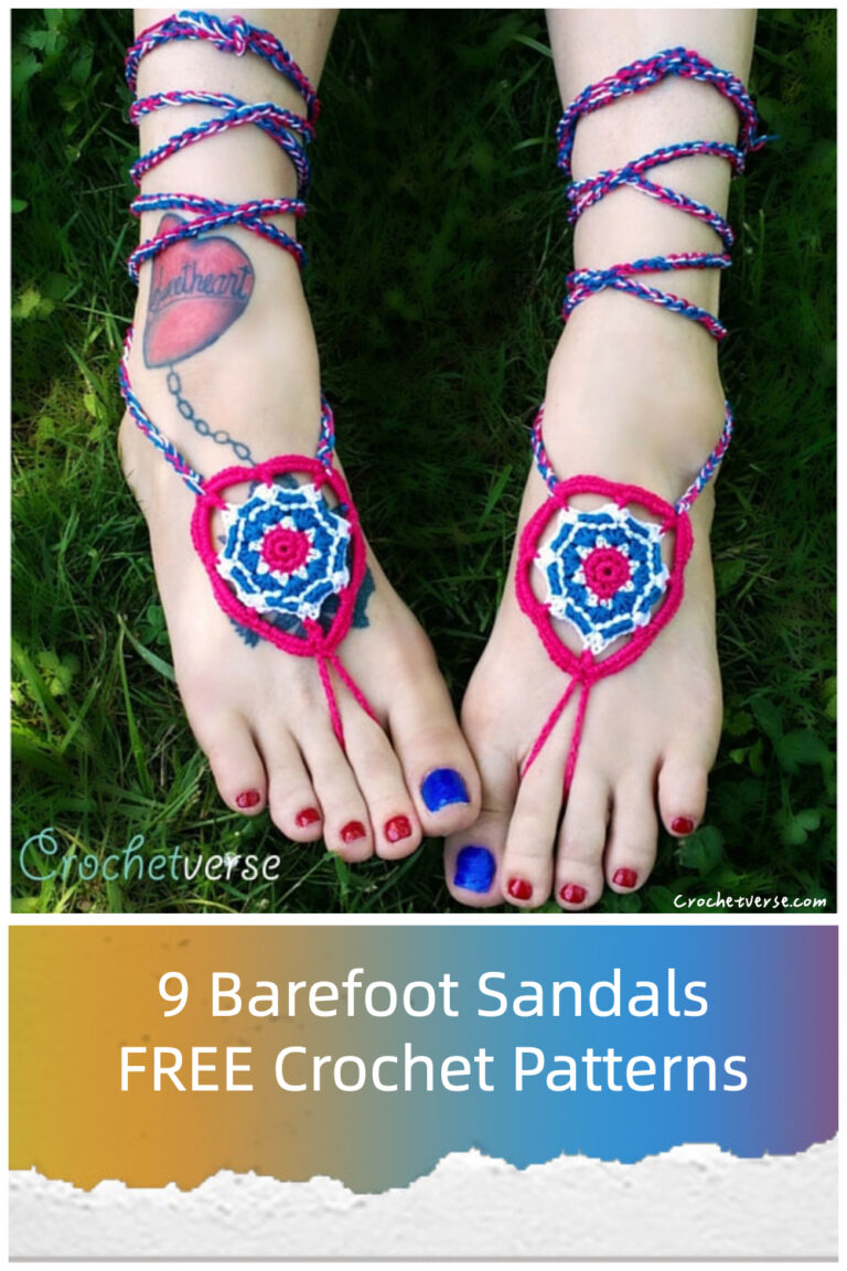 9 Barefoot Sandals FREE Crochet Patterns - iGOODideas.com