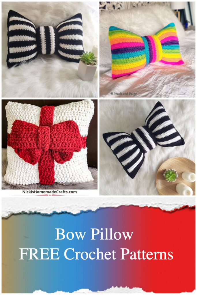 Bow Pillow FREE Crochet Patterns - iGOODideas.com