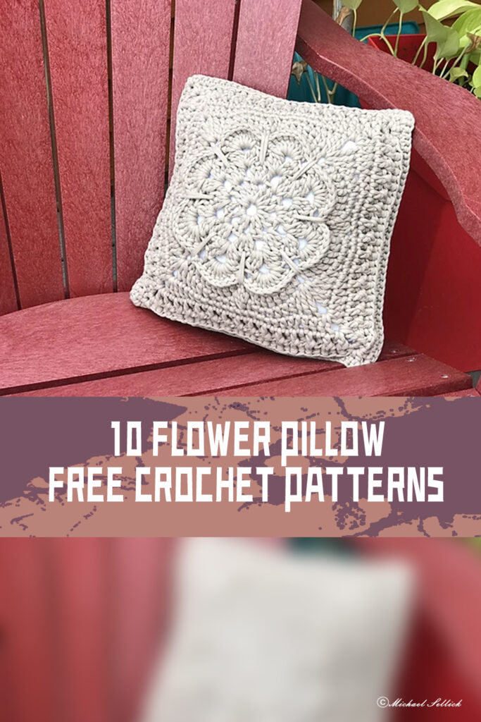 10 Flower Pillow FREE Crochet Patterns - iGOODideas.com