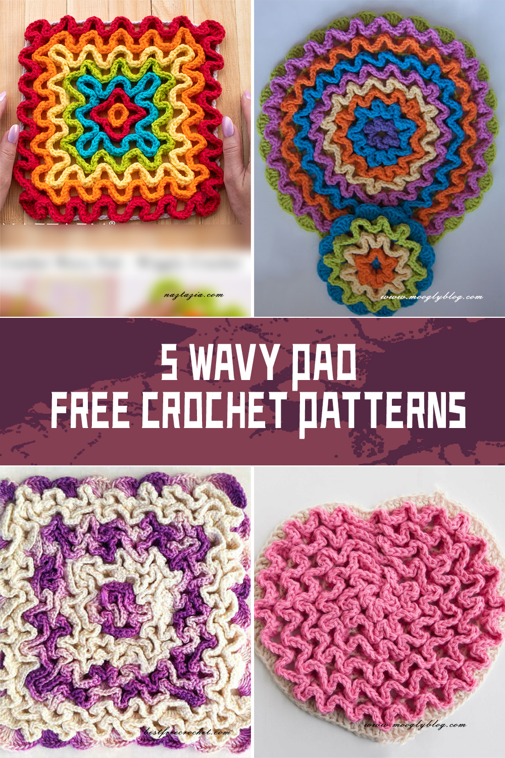 5 Wavy Pad FREE Crochet Patterns - iGOODideas.com