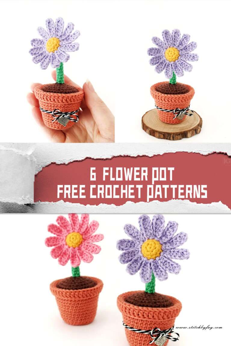 6 Flower Pot FREE Crochet Patterns - iGOODideas.com
