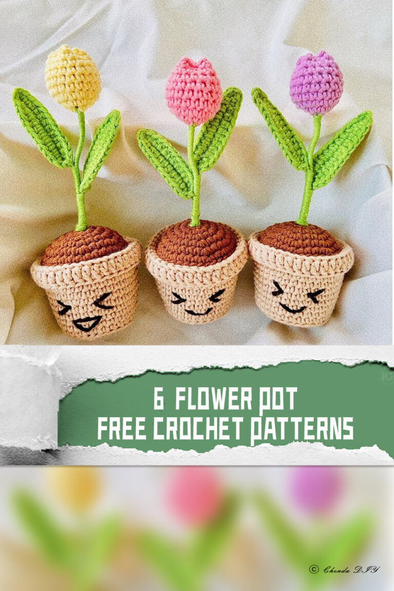 6 Flower Pot FREE Crochet Patterns - iGOODideas.com