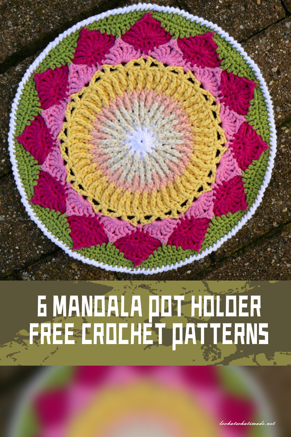 6 Mandala Pot Holder FREE Crochet Patterns - iGOODideas.com