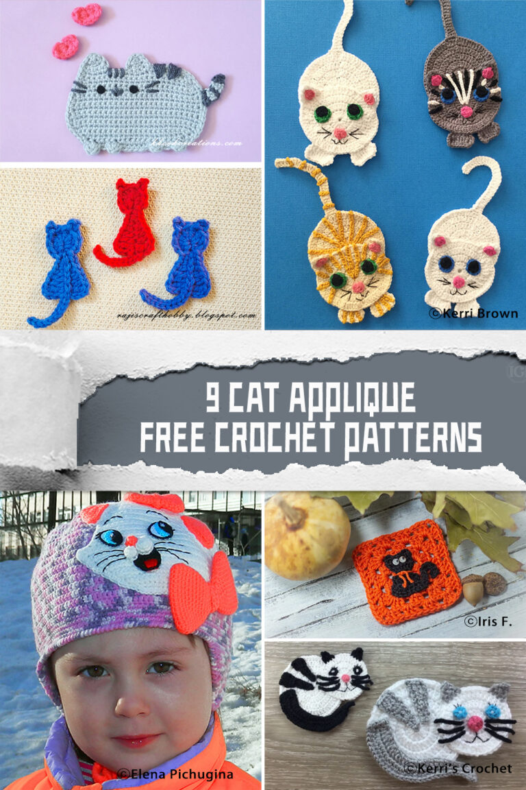 9 Cat Applique FREE Crochet Patterns - iGOODideas.com