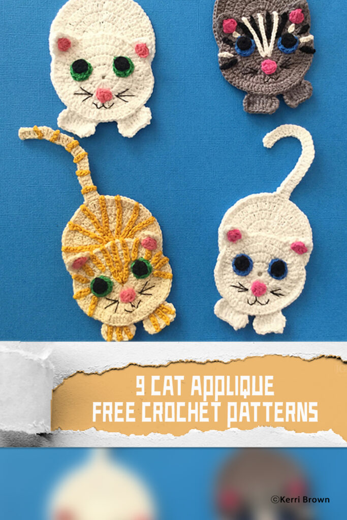 9 Cat Applique FREE Crochet Patterns - iGOODideas.com