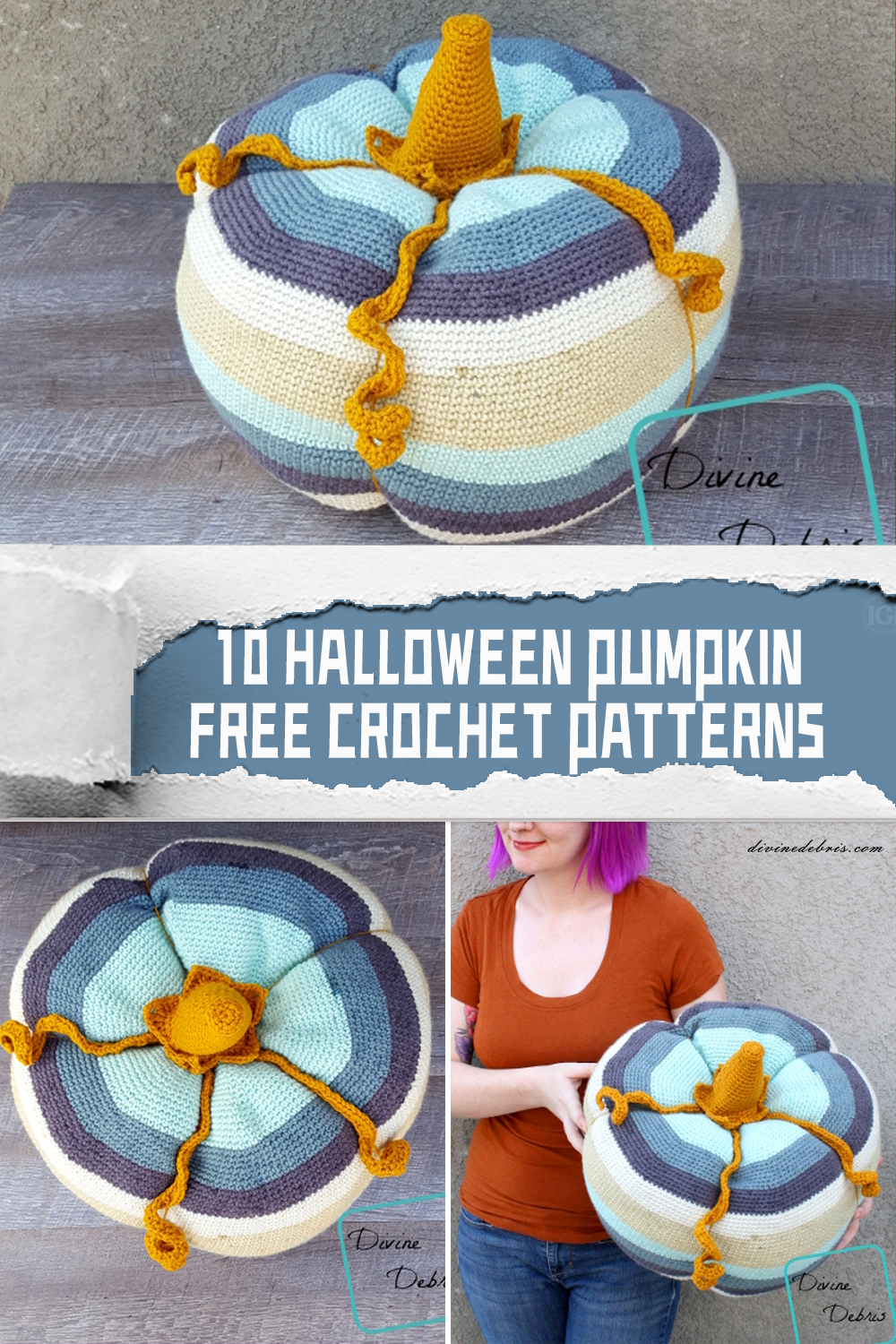 10 Halloween Pumpkin Crochet Patterns - FREE - iGOODideas.com