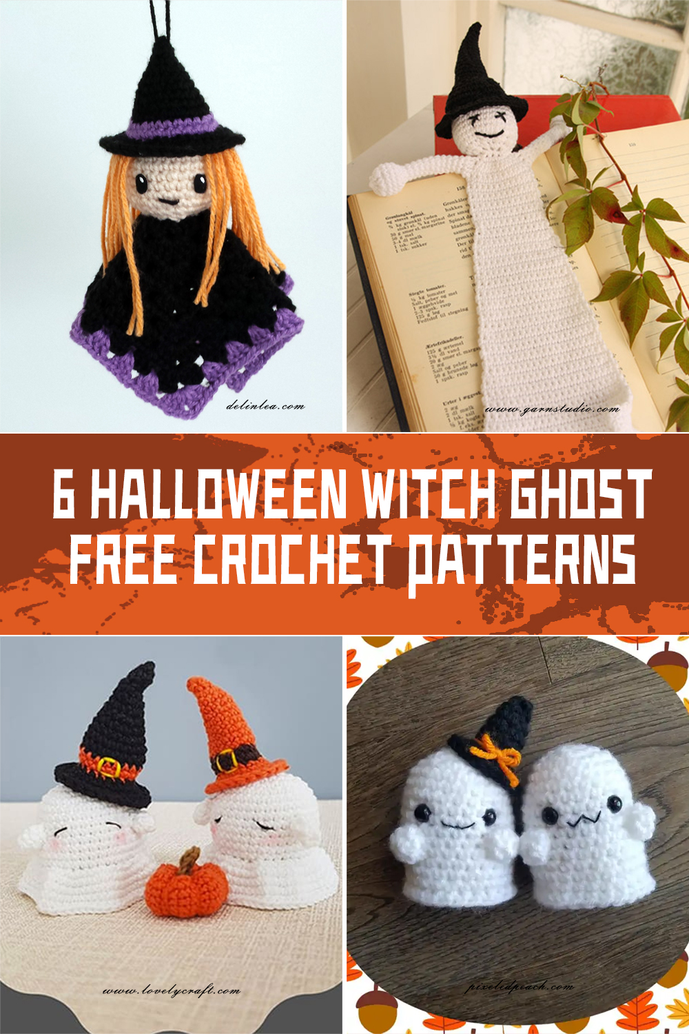 6 Halloween Witch Ghost FREE Crochet Patterns - iGOODideas.com