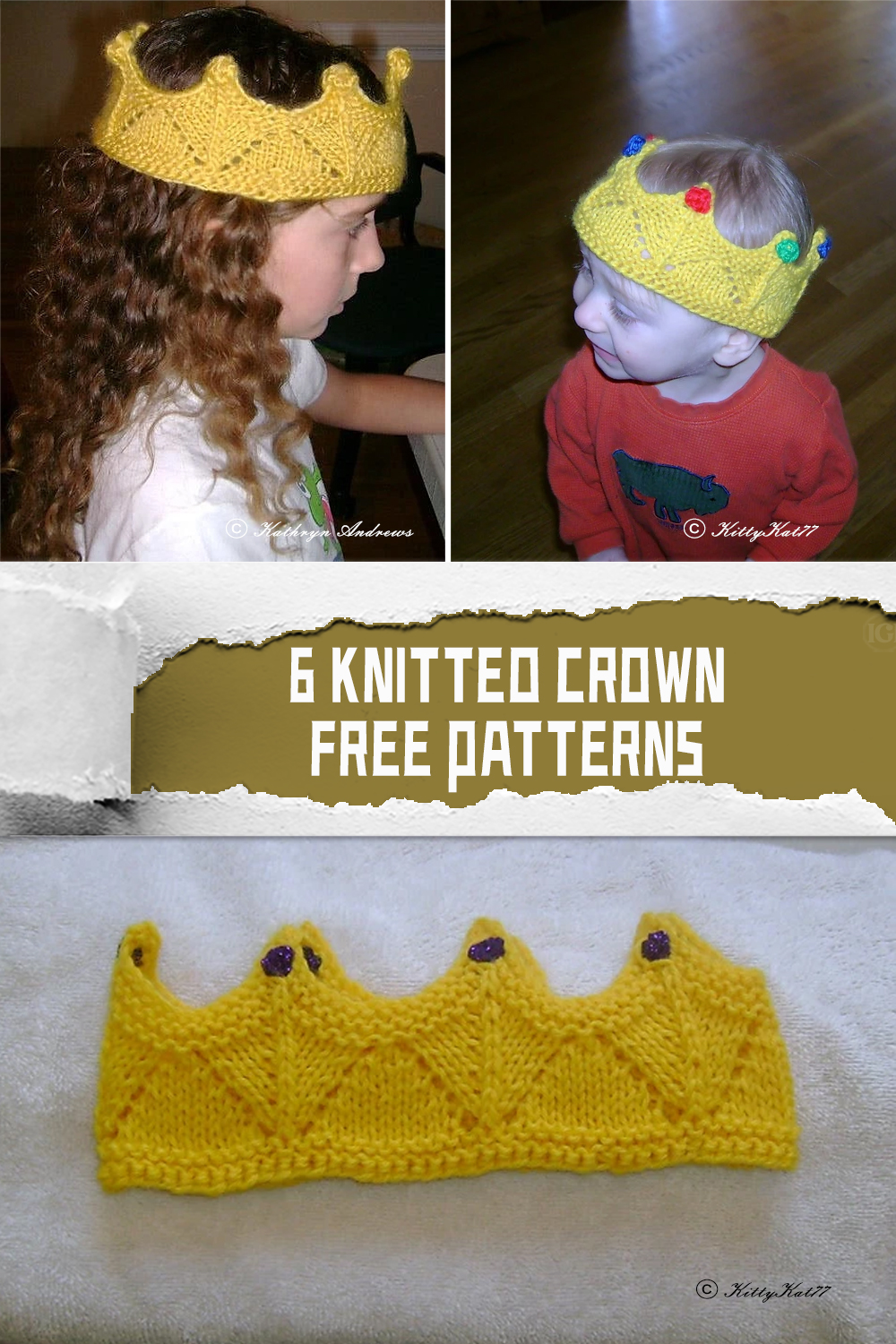 6 Knitted Crown Free Patterns - iGOODideas.com