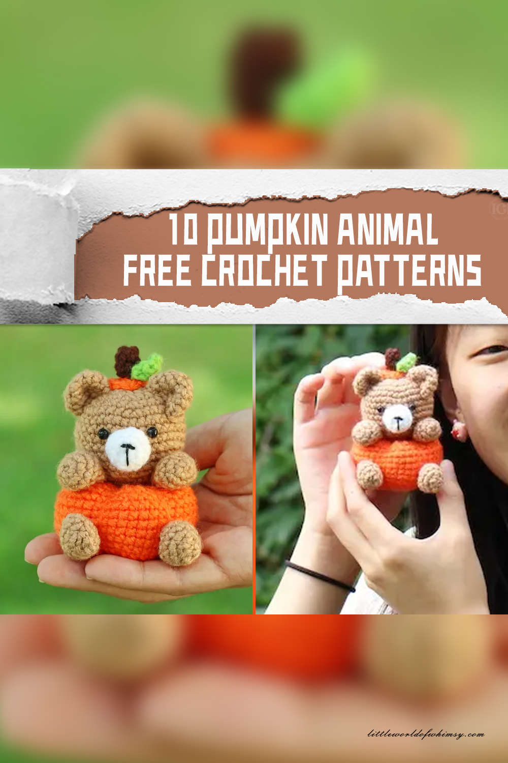 10 Pumpkin Animal Crochet Patterns - Free - iGOODideas.com