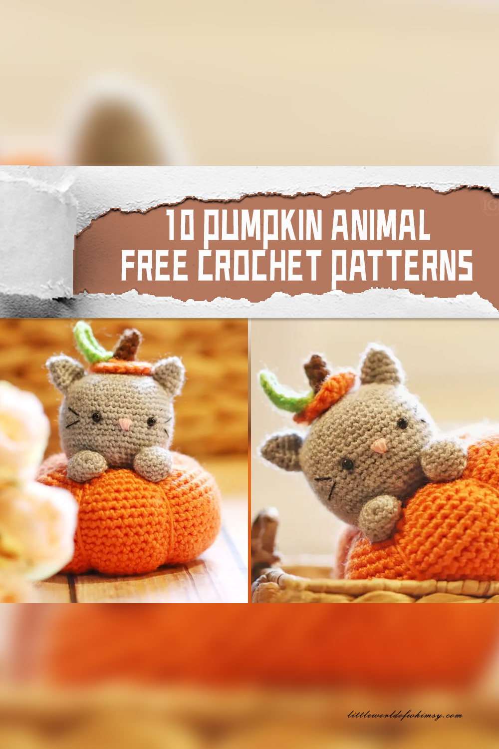 10 Pumpkin Animal Crochet Patterns - Free - iGOODideas.com