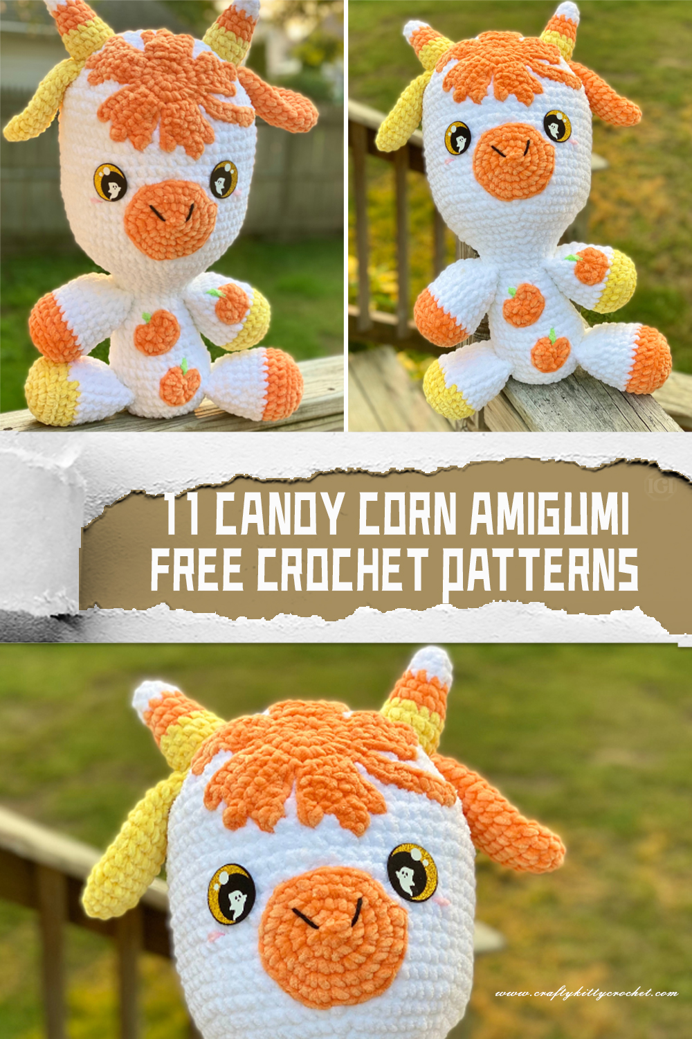 11 Candy Corn Amigumi Crochet Patterns - FREE - iGOODideas.com
