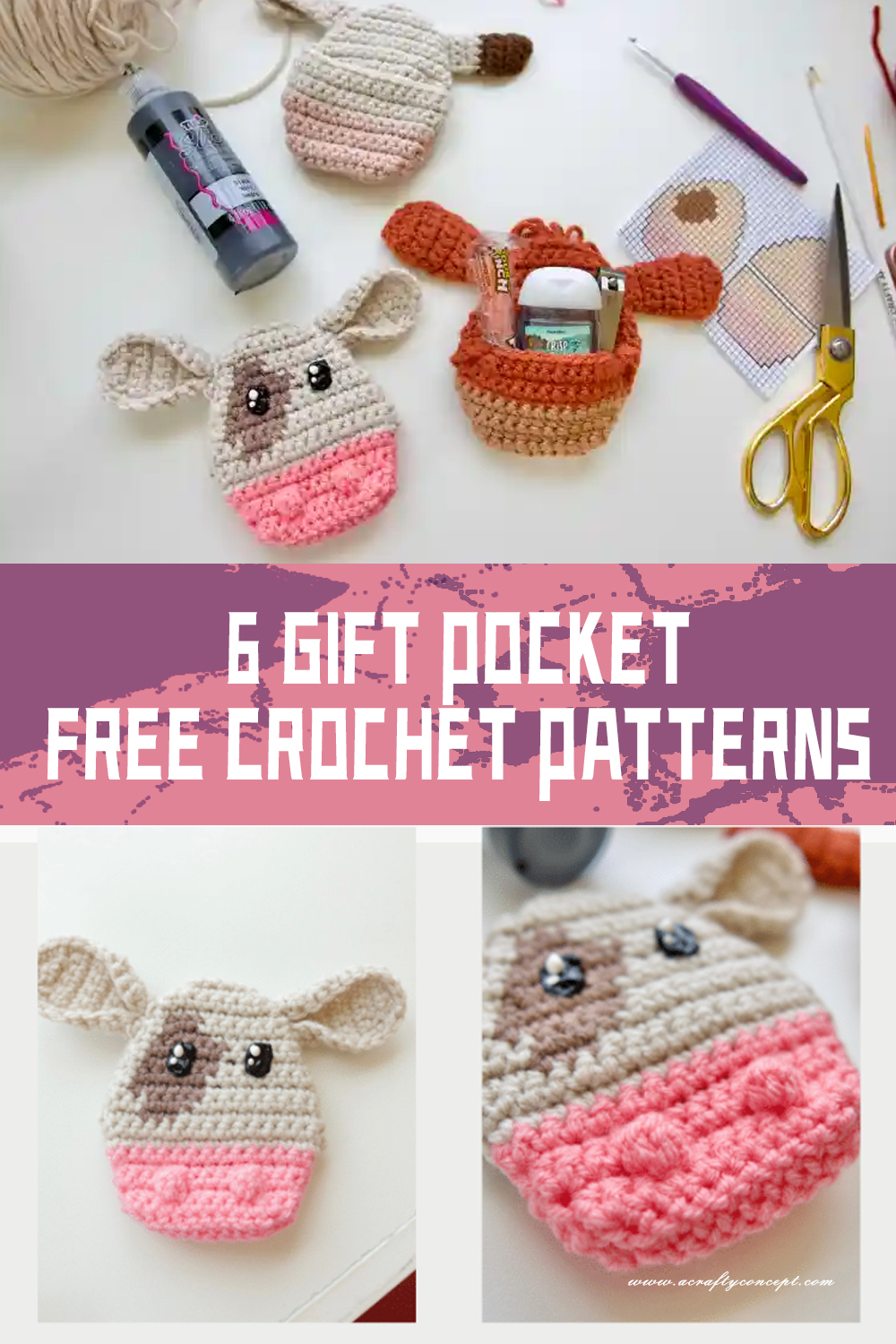 6 Gift Pocket FREE Crochet Patterns - iGOODideas.com