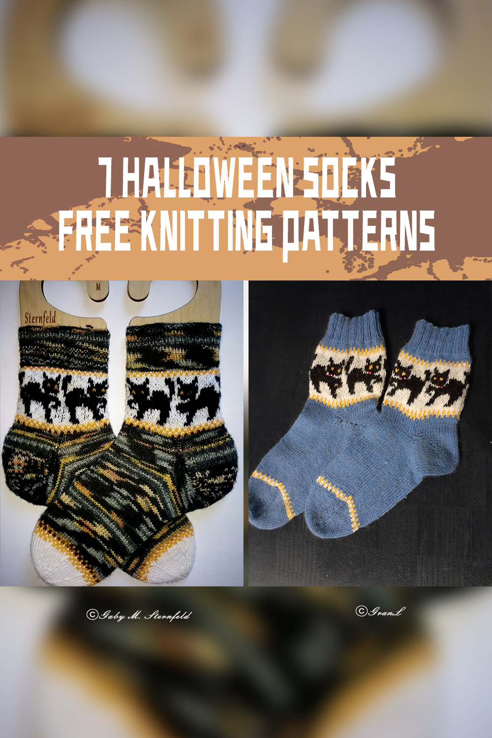 7 Halloween Socks FREE Knitting Patterns - iGOODideas.com