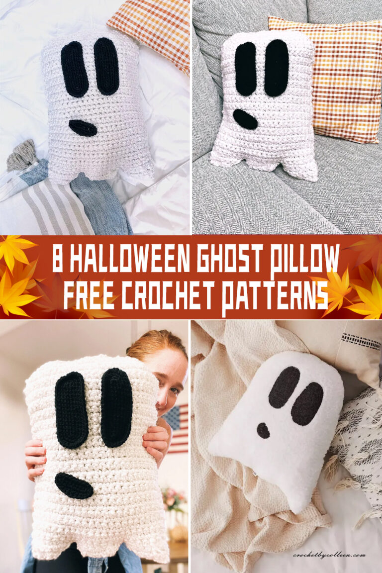 8 Halloween Ghost Pillow Crochet Patterns - FREE - iGOODideas.com