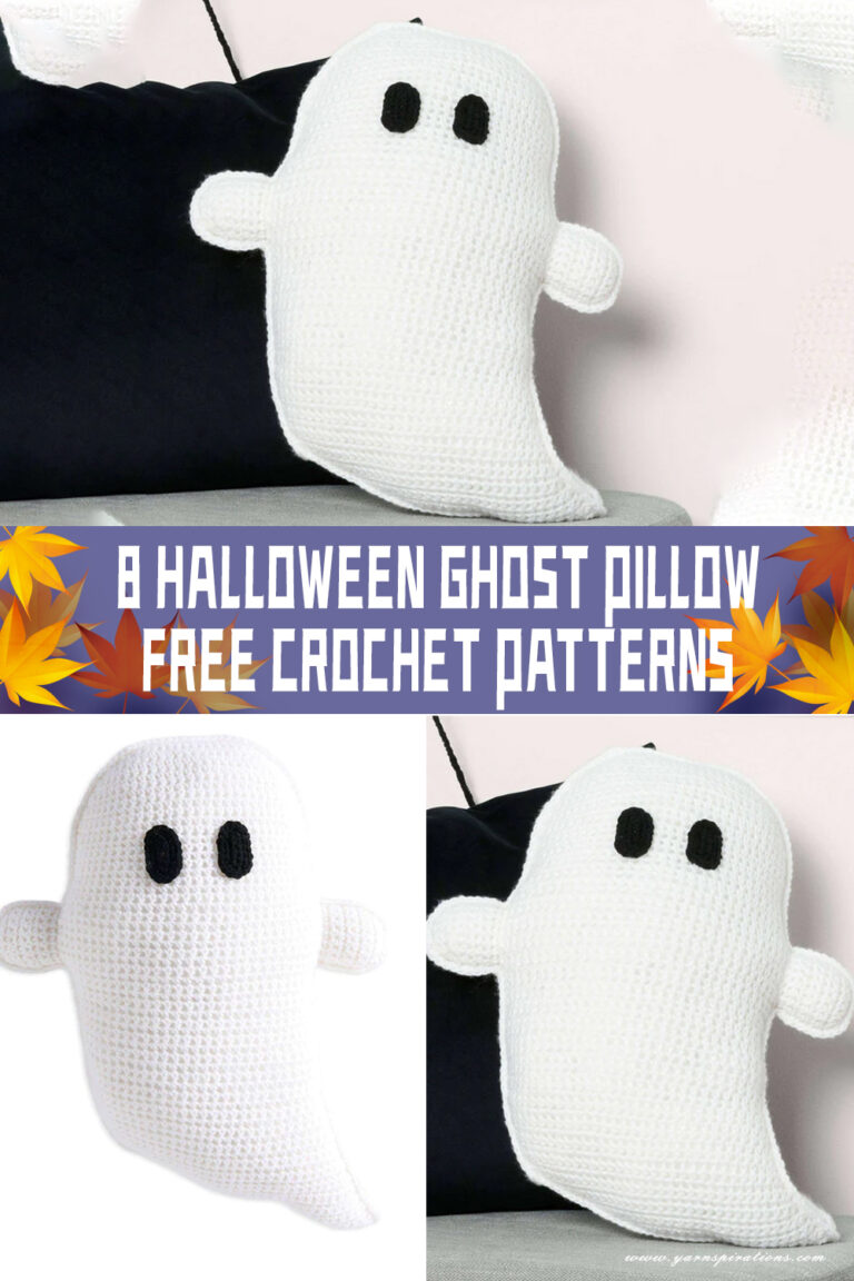8 Halloween Ghost Pillow Crochet Patterns - FREE - iGOODideas.com