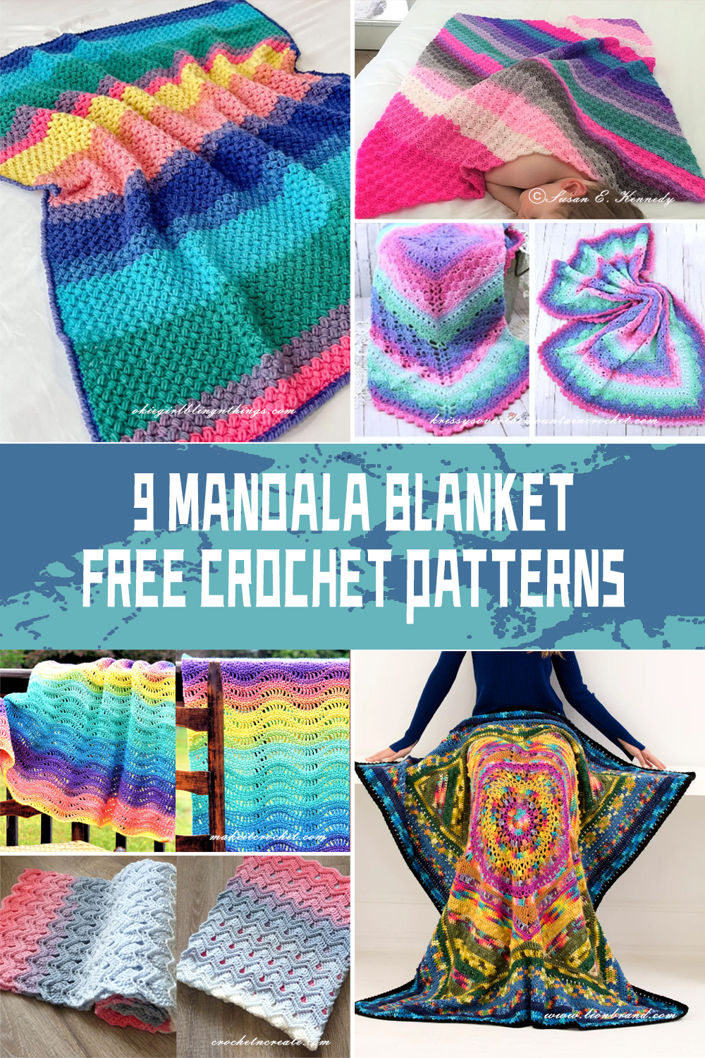 9 Mandala Blanket Crochet Patterns - FREE - iGOODideas.com