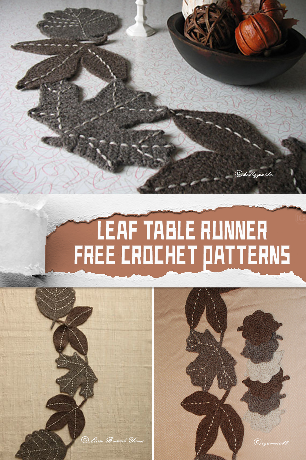 FREE Leaf Table Runner Crochet Patterns - iGOODideas.com