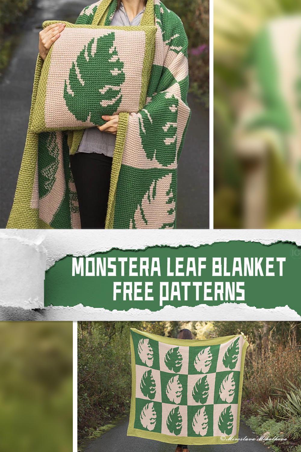 FREE Monstera Leaf Blanket Patterns - iGOODideas.com